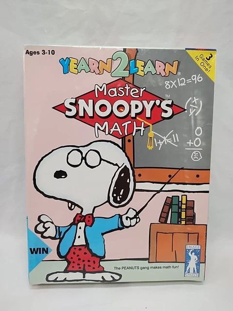 YEARN 2 LEARN Master Snoopy's Math Video Game Sealed $18.75 - PicClick