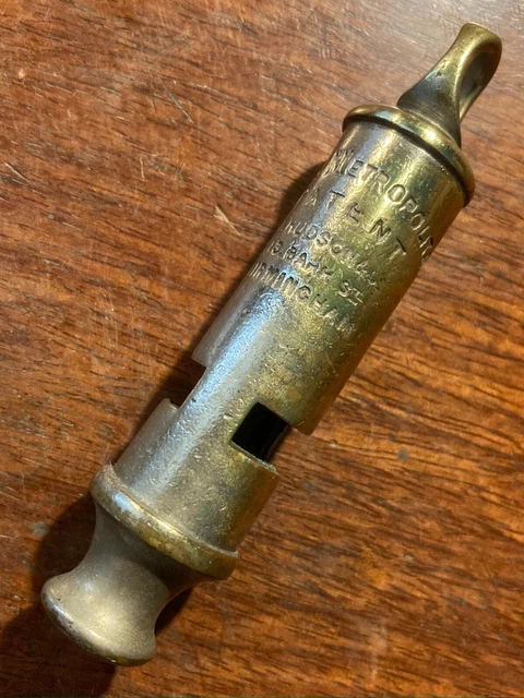 ANTIQUE COLLECTABLE METROPOLITAN Police Whistle J Hudson, 13 Barr St ...