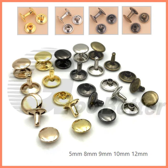 DOUBLE CAP RIVETS Stud Rapid Rivets Leather Craft Repair 5mm 8mm 9mm ...