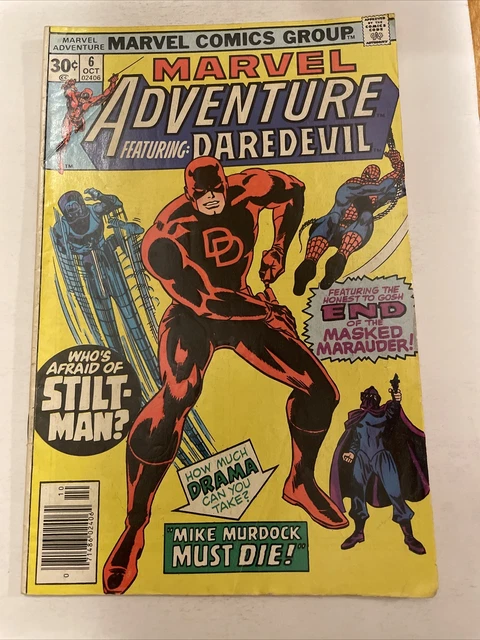 MARVEL 30C MARVEL Adventure 6 October 1976 Grade 3.0 - 4.0 Daredevil ...