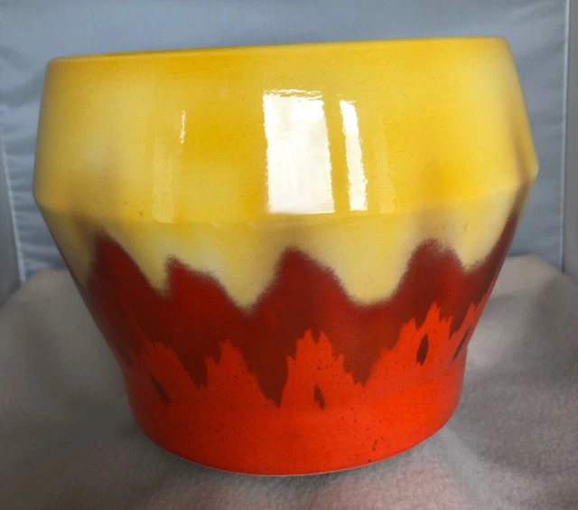 SYLVAC VASE/PLANTER. LAVA design. Model 4386. Yellow, Orange & Red ...