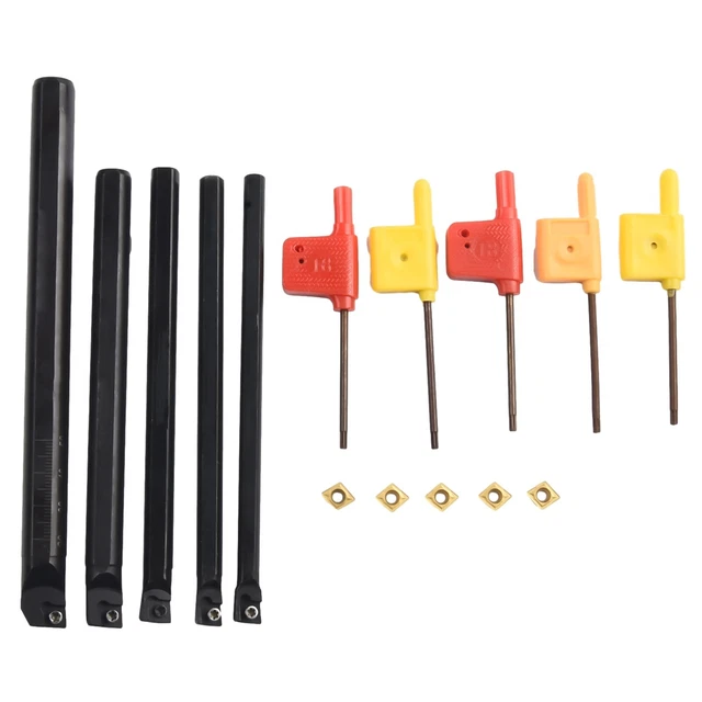 ENSEMBLE D'OUTILS DE tournage inserts en carbure solide SCLCR06 avec 5 pièces i EUR 54,16 ...