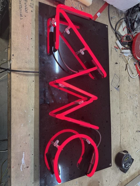 WC TOILET SIGN In Ruby Red Neon With Arrow, Size 760mm X 380mm £99.99 ...