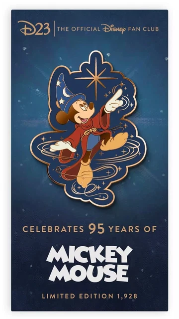DISNEY LE PIN D23 95 Years of Mickey Mouse Sorcerer 3” 100Yr Jumbo 2023 ...