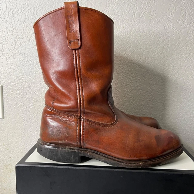 RED WING PECOS Engineer Western Cowboy Work Boots Brown Leather Men's ...