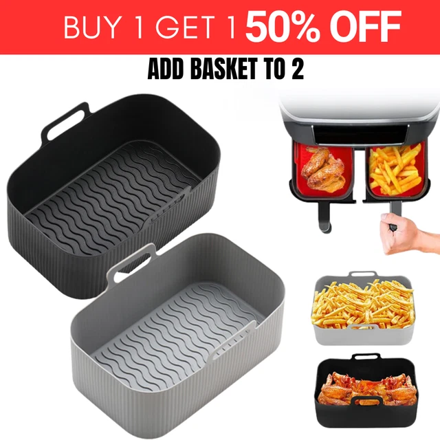 ONESAVE SILICONE AIR Fryer Pot Baking Tray Rectangle Basket Fryer ...