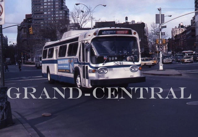 ORIGINAL 1991 NYCTA Mta Nyc Bus Kodachrome Slide #5241 Broadway ...
