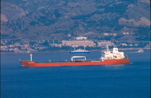 ORIGINAL SHIP COLOUR Slide Cargo Vessel 'Valtellina' And Ferry Oil ...