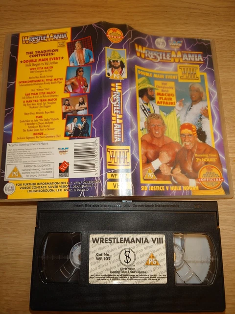 WWF WRESTLEMANIA VIII (8) VHS Hulk Hogan Undertaker Ultimate Warrior ...