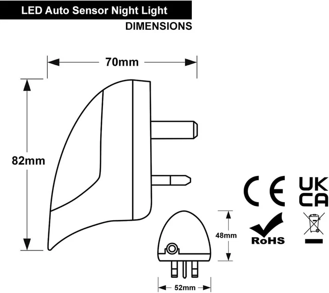RED AUTOMATIC LED Night Light - Plug in & Energy Saving Dusk 2 Dawn LED ...