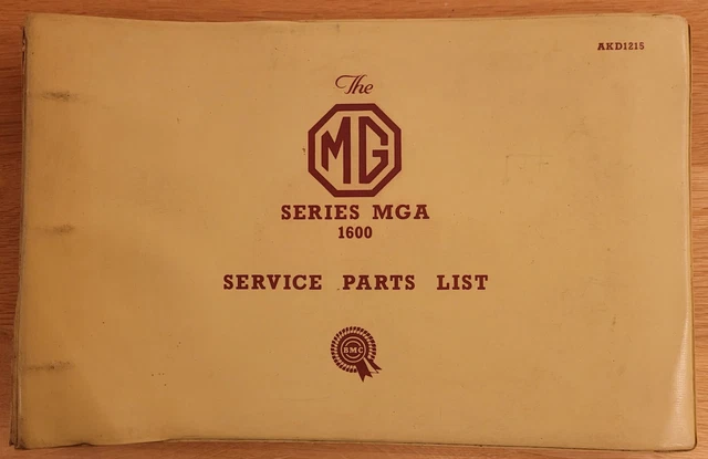 ORIGINAL BMC FACTORY Mg Mga 1600 Service Parts List Akd 1215 Third ...