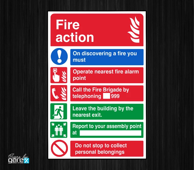 FIRE ASSEMBLY POINT V6EMER0075 Signs Stickers £2.47 - PicClick UK