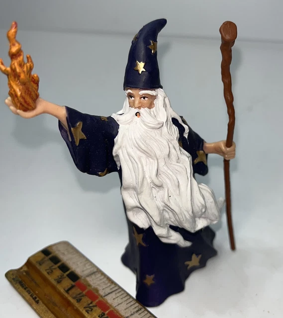 BLUE WHITE 4& Harry Potter Albus Dumbledore Wizard PVC Figure With Gold ...