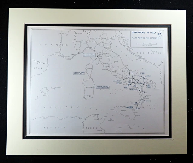 WW2 MAP ALLIED Operations Italian Invasion 1943 Italy Campaign USMA ...