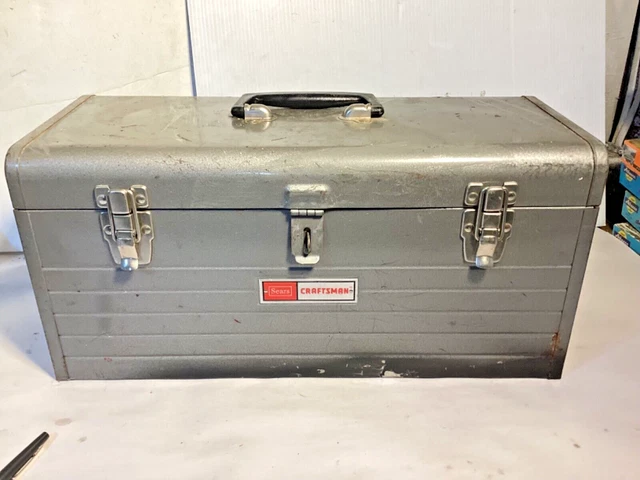 VINTAGE SEARS CRAFTSMAN metal mechanics tool box with tray £37.72 ...