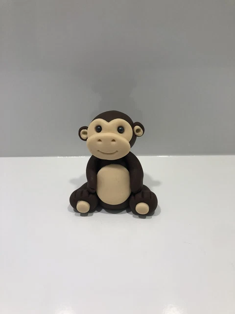 3D EDIBLE MONKEY Jungle Figure Cake Topper fondant Baby Childrens ...