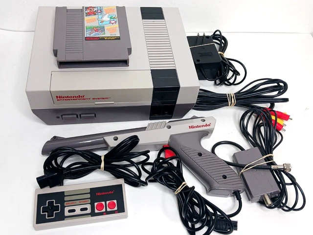 ORIGINAL NINTENDO NES Console Super Mario Duck Hunt Zapper Redone 72p ...