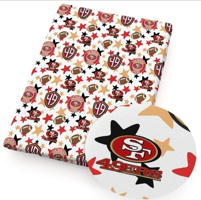 49ERS FAUX LEATHER SHEET 8 x 12" 1181046 San Francisco Football LITCHI ...