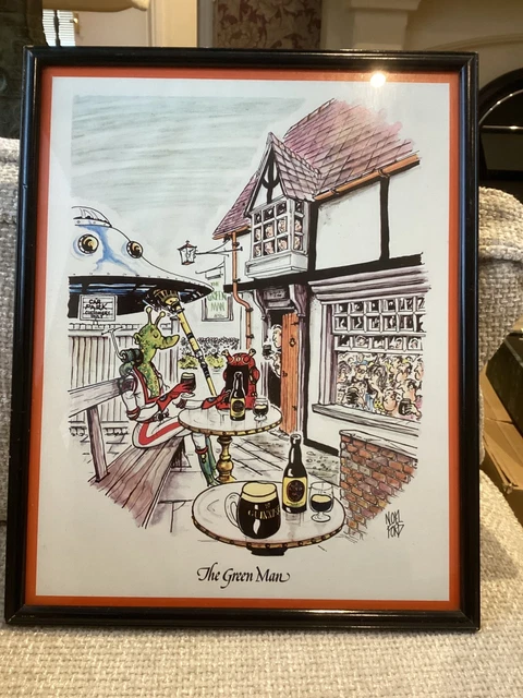 GUINNESS Framed advertising sign ‘The Green Man' pub £16.15 - PicClick UK