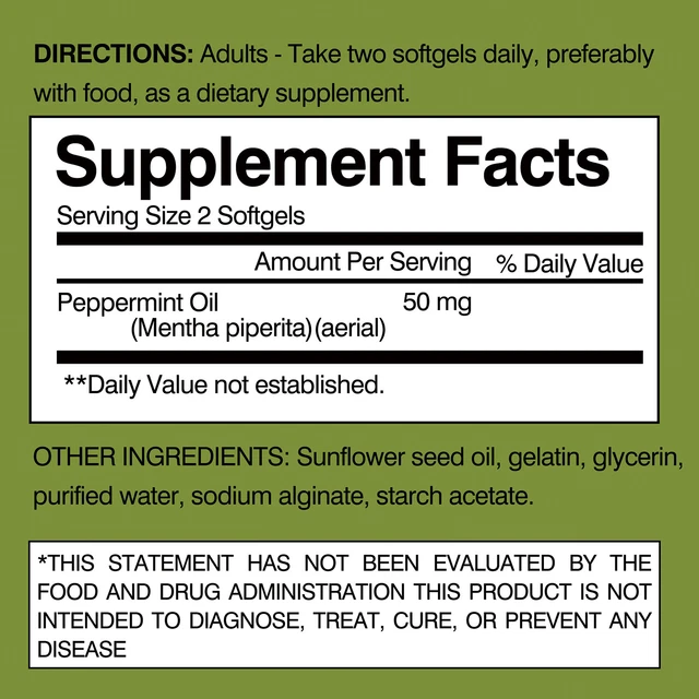 ENTERIC COATED PEPPERMINT 50mg-Gastrointestinal Comfort, Coated ...