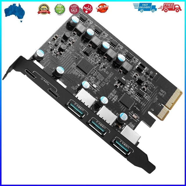 PCIE X4 TO USB 3.2 Card 20Gbps Adapter USB Gen2 3x USB3.2 and 2x TPYC-C ...