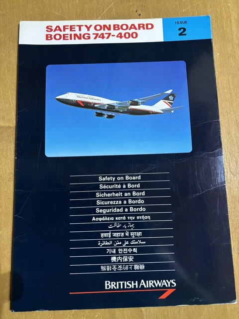 BRITISH AIRWAYS SAFETY Card Boeing B747-400 Landor Livery EUR 30,45 ...
