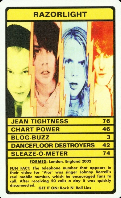 RAZORLIGHT, INDIE Sleaze Trumps1 by Kazoo (2021) Single Card £2.74 ...