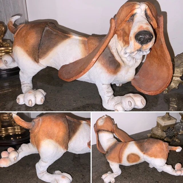 RARE LARGE 16” Palmer Grant Country Artist Basset Hound Mutts Breed ...