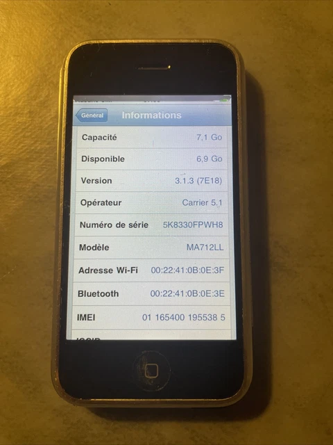 APPLE IPHONE 2G V1 Edge 1st GEN 8GB RARE COLLECTOR #11 EUR 50,00 ...