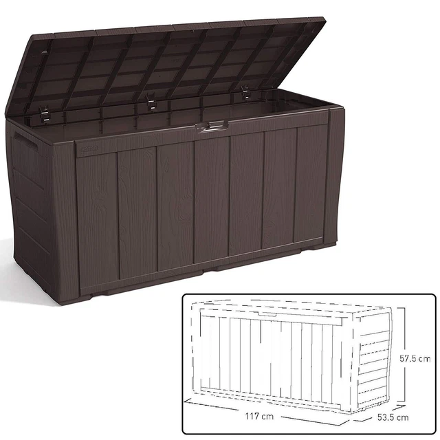 KETER XL LARGE Storage Shed Garden Outdoor Box Lockable Waterproof ...