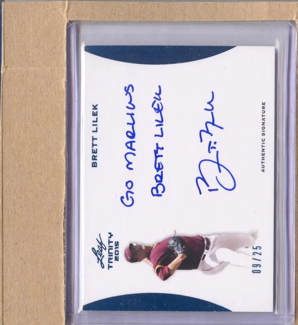 BRETT LILEK A-BL1 2015 Feuille Trinity Signature Inscription Auto Bleu ...