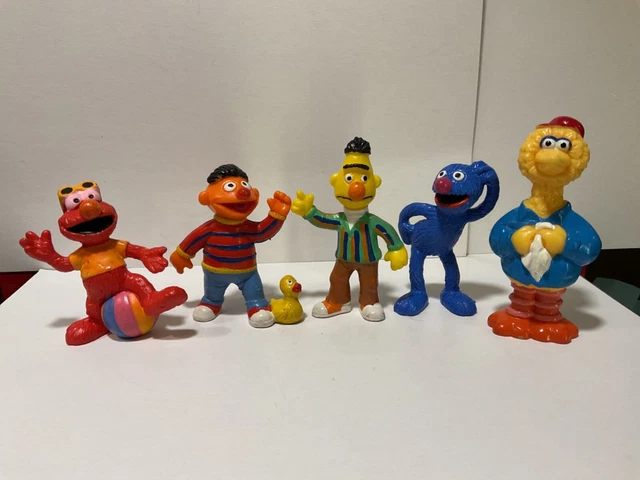 SESAMSTRASSE SESAME STREET Jim Henson 5 x Figur: Ernie,Bert,Grobi,Elmo ...