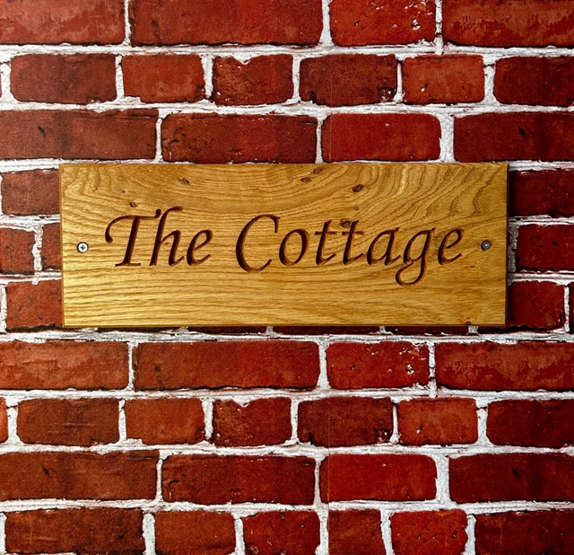 BESPOKE HOUSE NAME Sign. Personalised Engraved Oak House Plaque £25.68 ...