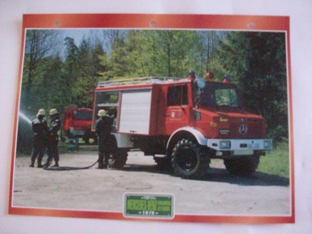 CARTE FICHE CAMION Pompier Mercedes Benz Unimog U1300L 1978 EUR 2,50 ...