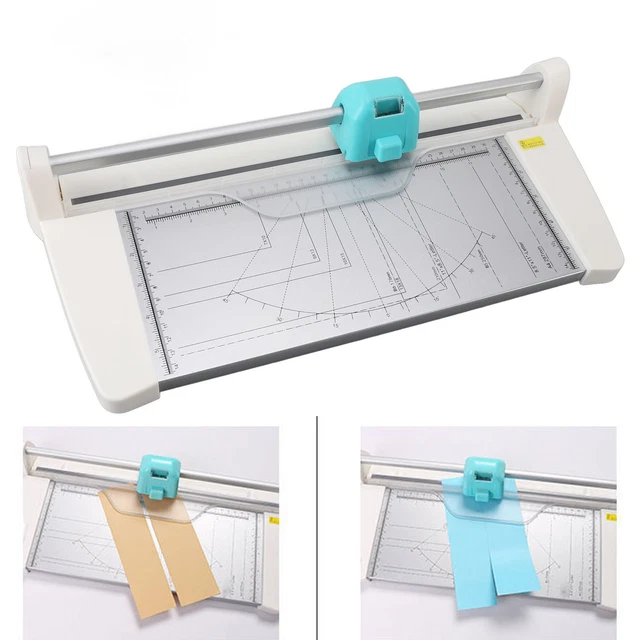 PAPER CUTTER MULTI Purpose Ergonomic Scale Line W/4 Blades Paper Trimm ...