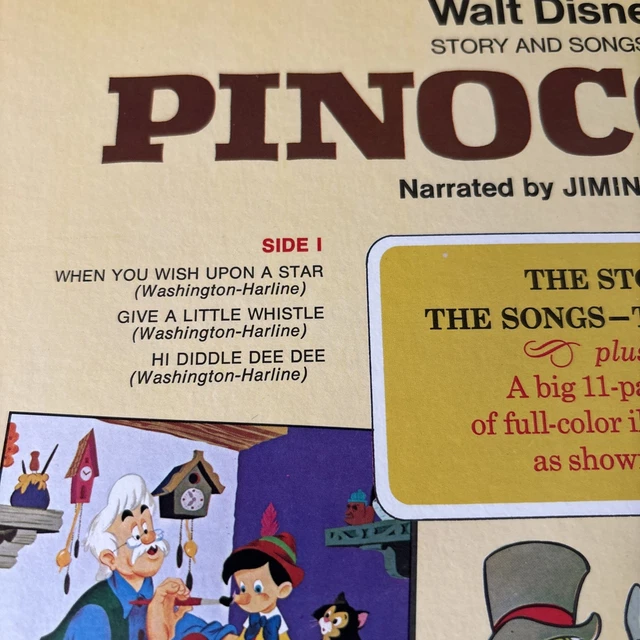 WALT DISNEY'S STORY And Songs From Pinocchio Vinyl 3905 Album Mint ...
