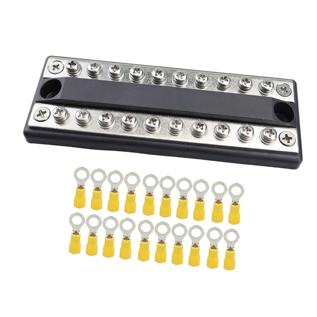 TERMINAL BLOCK DUAL Row Screw Terminal Strip for Vehicles Automotive RV ...