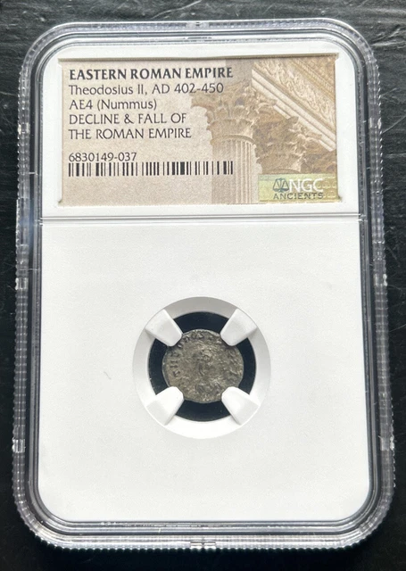 ROMAN EMPIRE AD 402-450 AE4 Ancient Coin for Theodosius II, NGC Graded ...