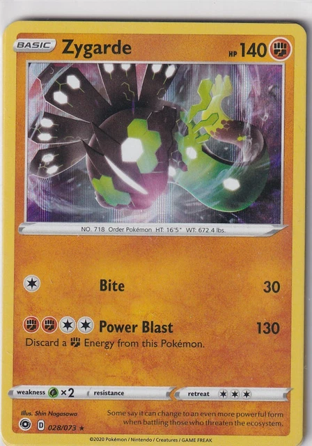 POKEMON CARTE CHEMIN De Champs Numéro 28/73 Zygarde Holo Anglais EUR 2 ...