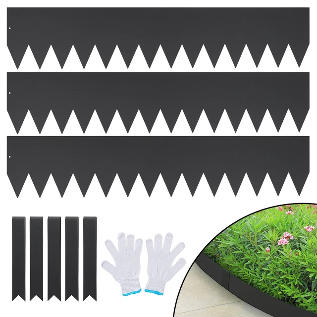 VEVOR STEEL LANDSCAPE Edging 3-pack Steel Garden Edging Borders 40" L x ...