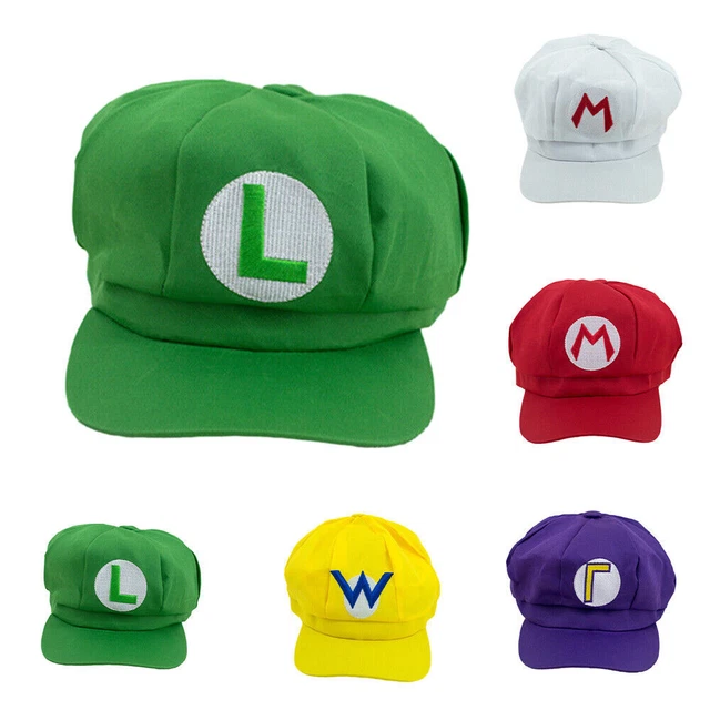 SUPER MARIO BROS Hat Luigi Wario Cap Cosplay Accessory Women Men ...