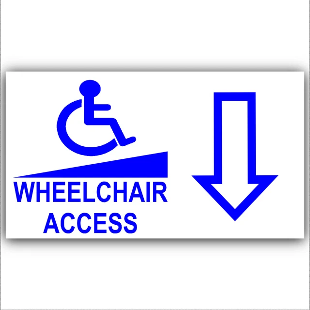 WHEELCHAIR ACCESS ENTRANCE Stickers Sign Disabled Disability Mobility ...
