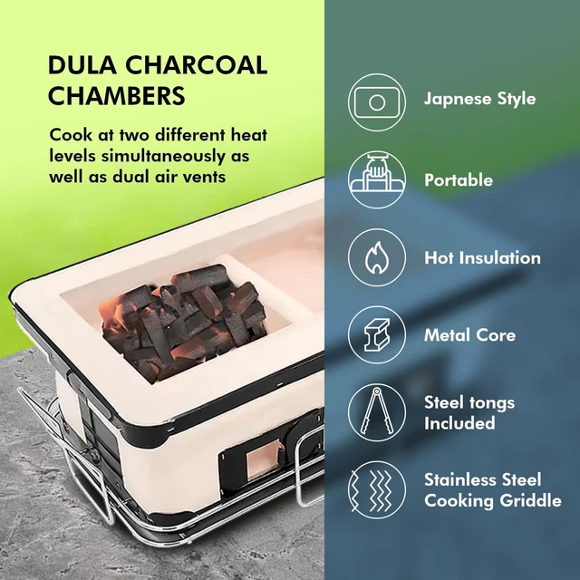 BBQ TABLETOP GRILL - Hibachi Japanese Korean Style Traditional Clay ...