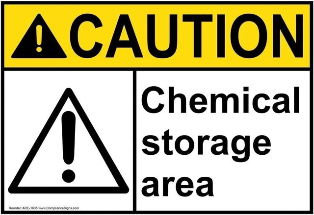 COMPLIANCESIGNS.COM CAUTION CHEMICAL Storage Area ANSI Safety Label ...