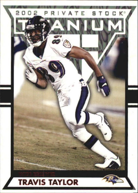 CARTE DE FOOTBALL 2002 Titanium rouge Baltimore Ravens #9 Travis Taylor ...