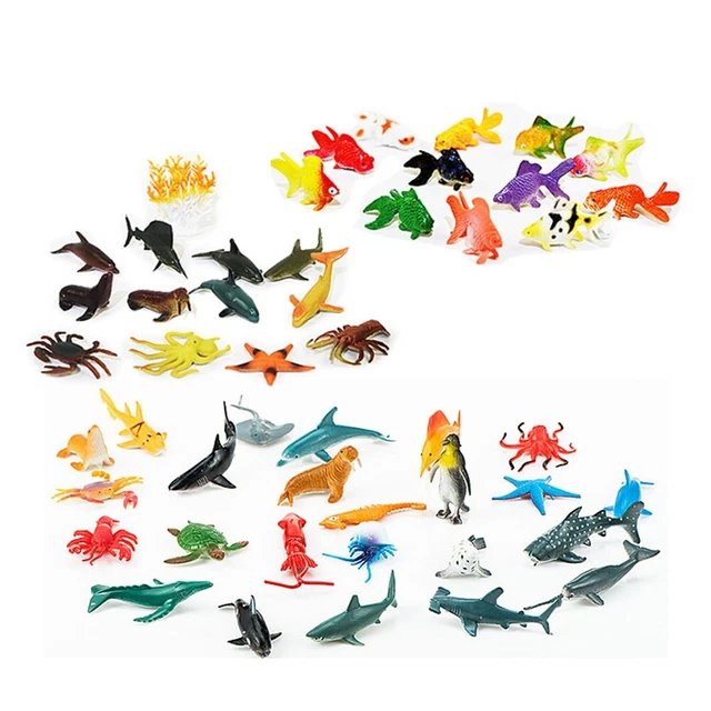 ANIMALS FIGURE FISH Series Marine Life Model Ocean Ornament Animals Zoo ...