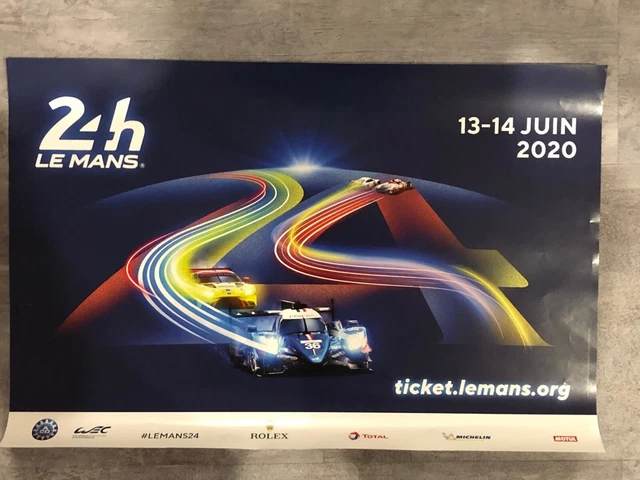 NEUF AFFICHE OFFICIELLE / Poster des 24 heures du Mans Juin 2020 non pliée EUR 20,00 - PicClick FR