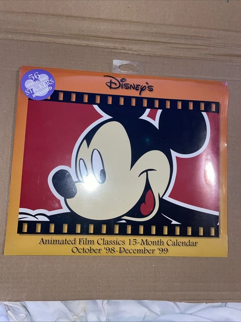 DISNEY SEALED ANIMATED Film Classics 15 Month Calendar October ‘98 ...