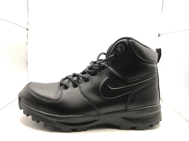 NIKE MANOA BOOT Triple Black Leather Men’s Size 8.5 Authentic 454350 ...