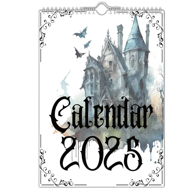 2025 GOTHIC CALENDAR Gothic Themed 2025 Monthly Planner Wall Calendar ...